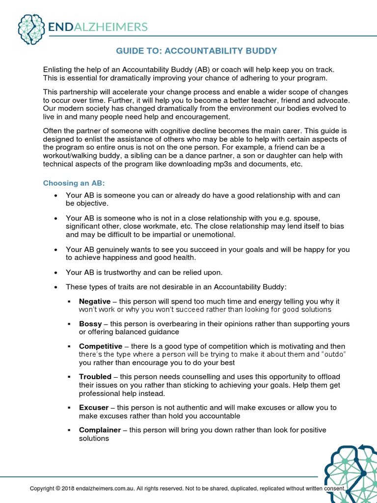 Accountability Buddy Guidelines | PDF | Goal | Behavior