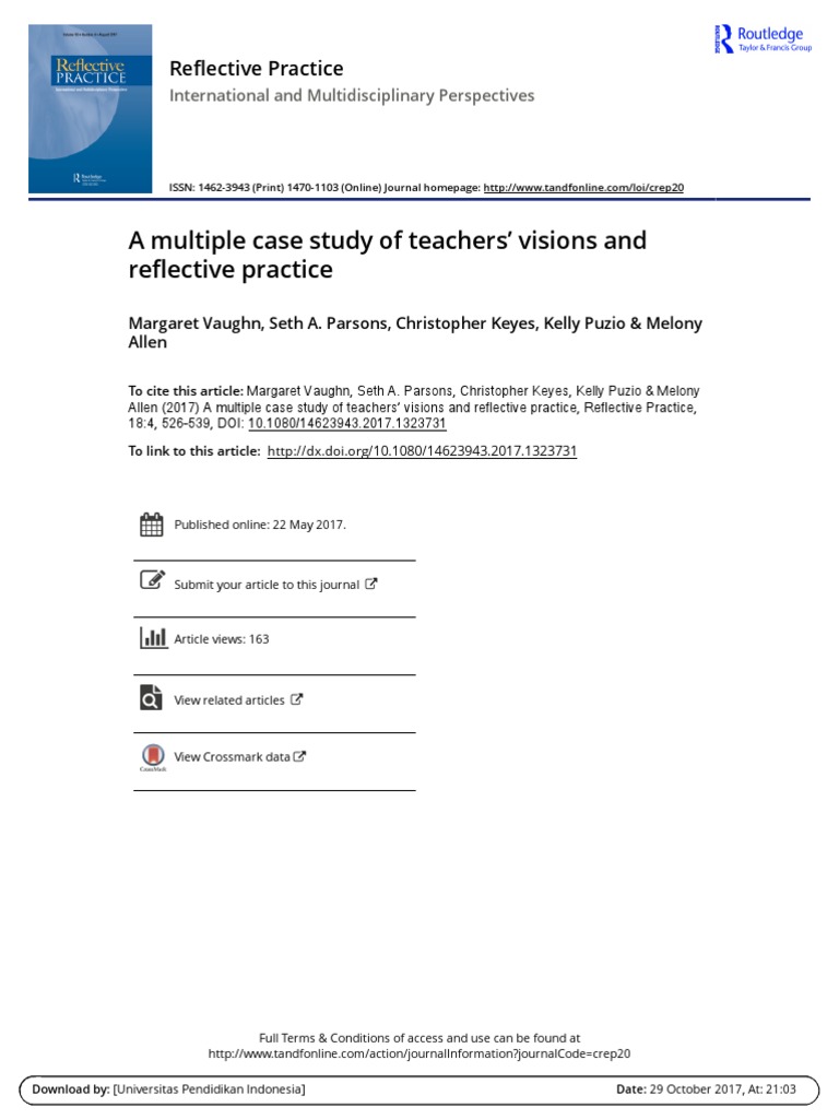 A Multiple Case Study of Teachers' Visions and Reflective Practice ...