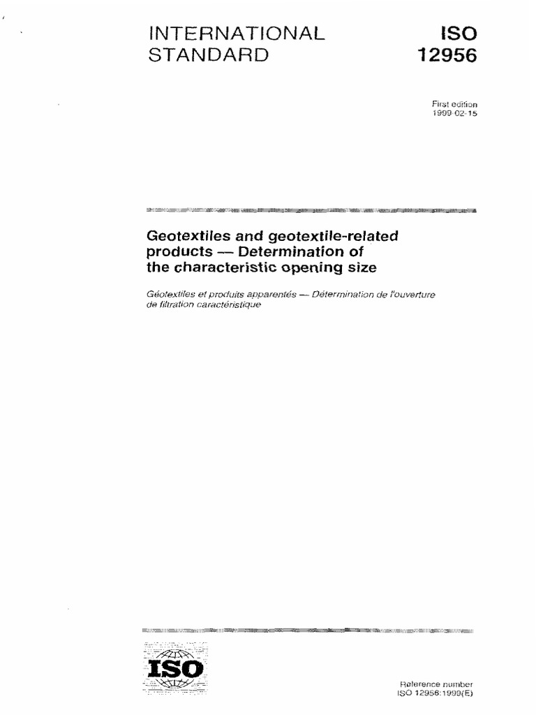 Geotextile Opening Size Standard ISO 12956 | PDF