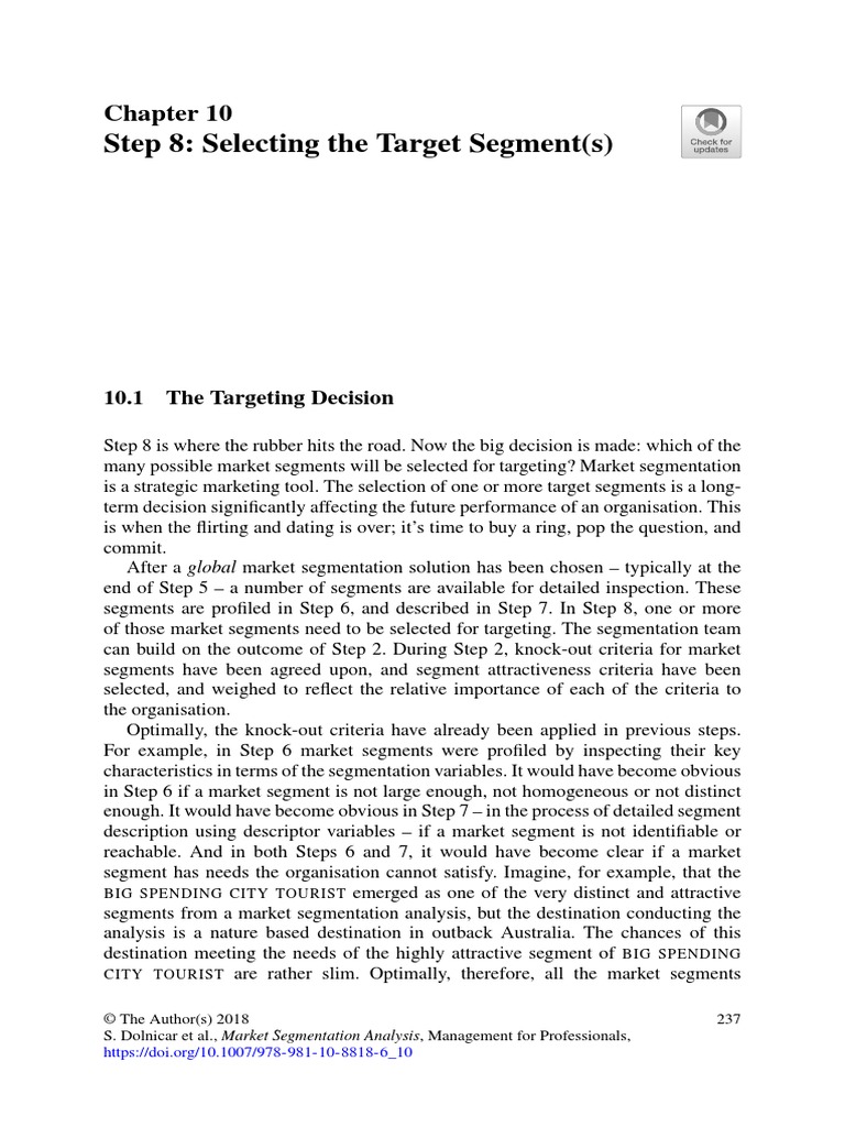 Step 8: Selecting The Target Segment(s) | PDF | Market Segmentation ...