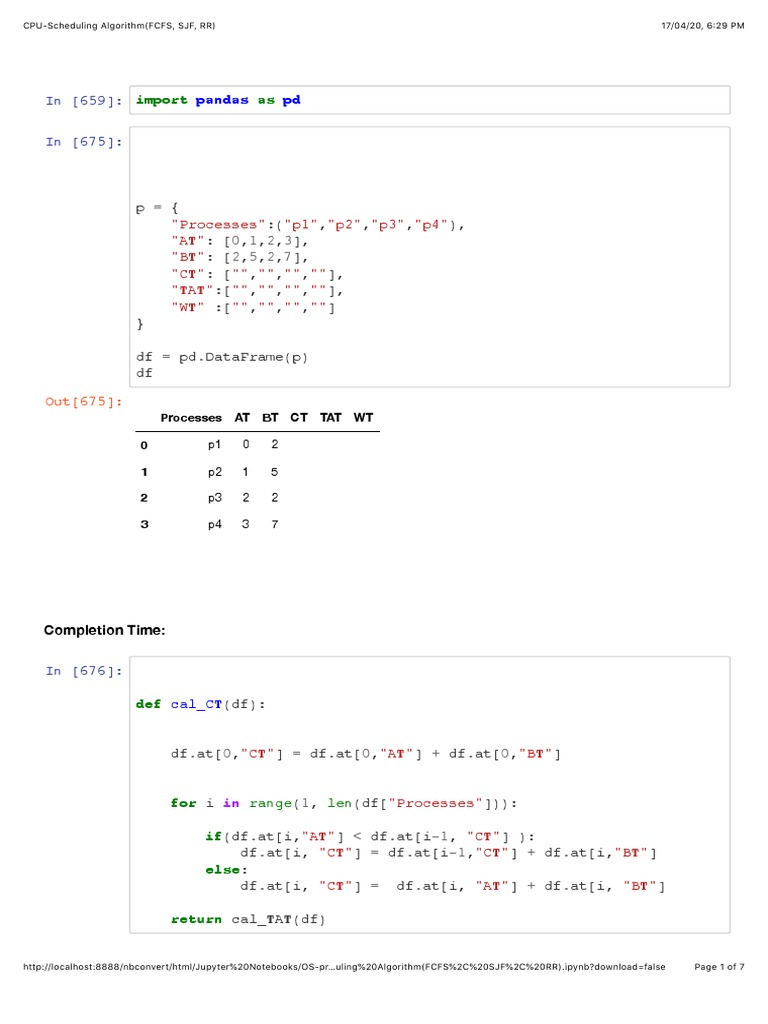 4 - CPU-Scheduling Algorithm (FCFS, SJF, RR) | PDF | Scheduling (Computing) | Telecommunications