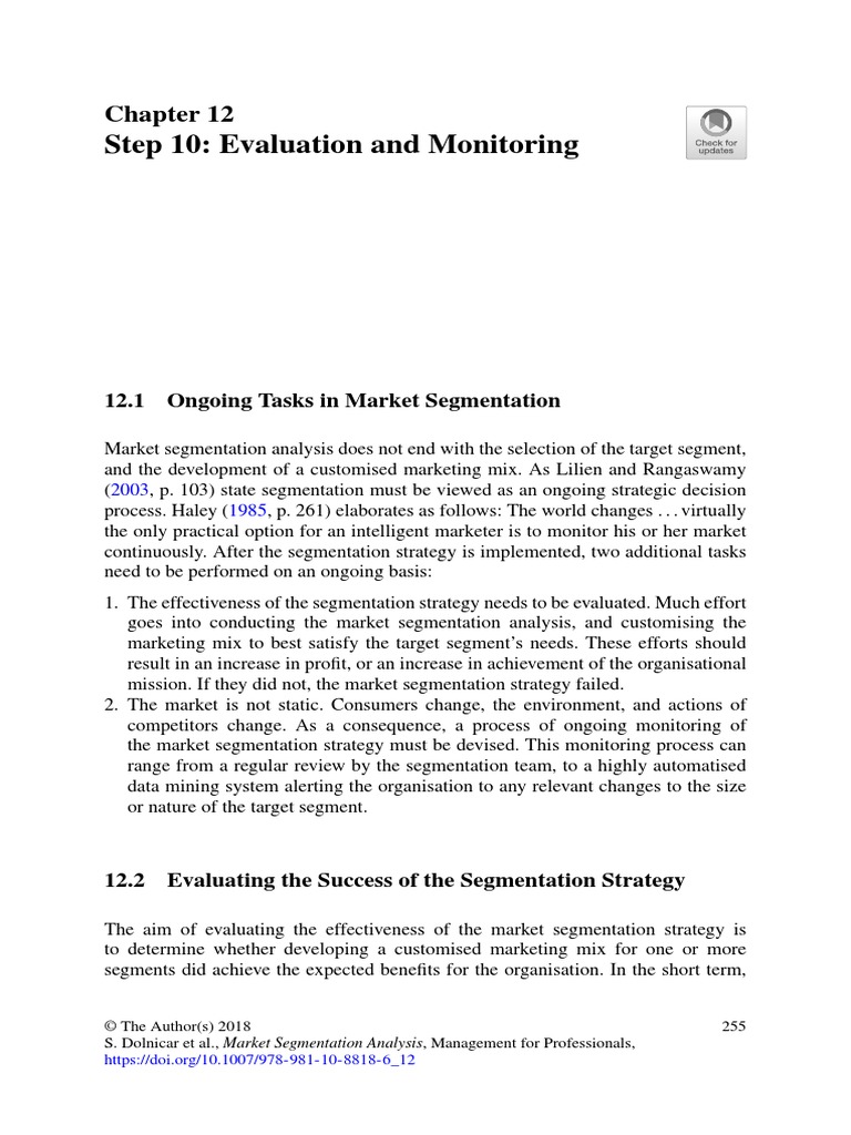 Step 10: Evaluation and Monitoring: 12.1 Ongoing Tasks in Market ...