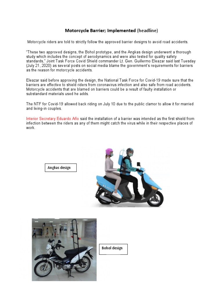 Approved Motorcycle Barrier Designs | PDF