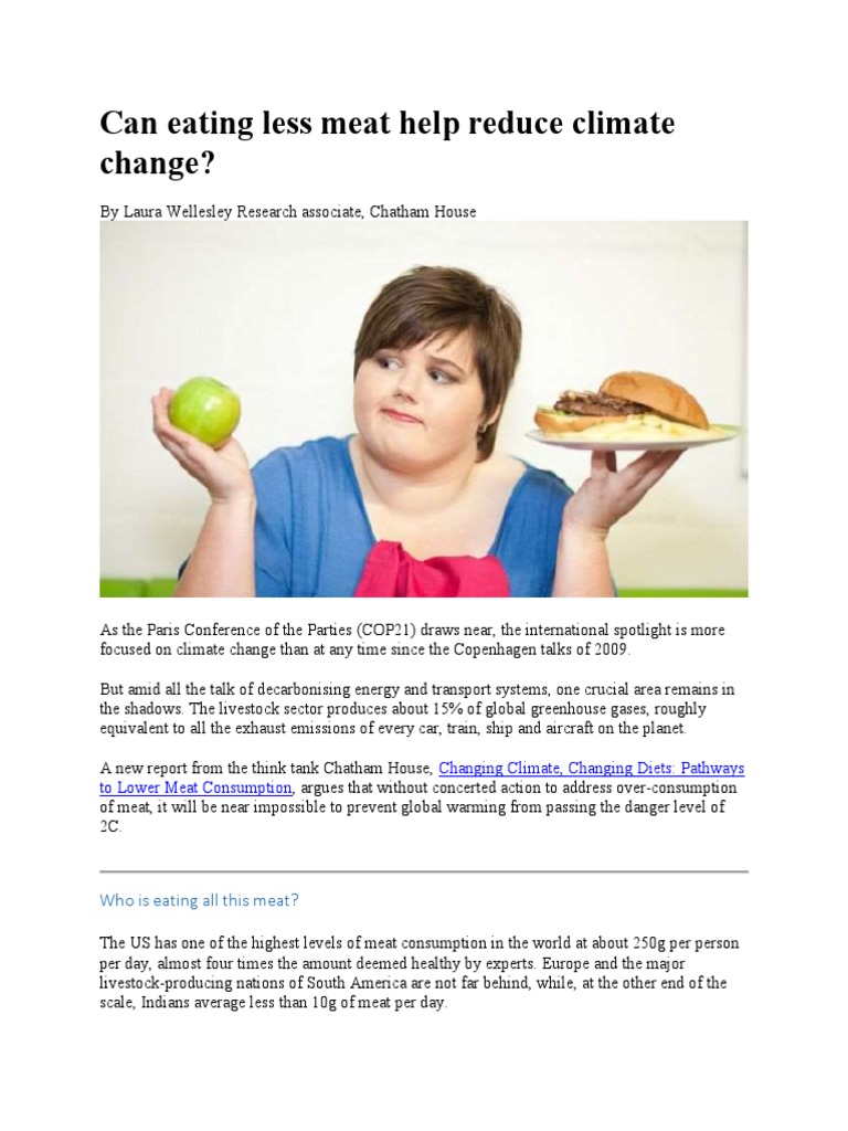 Can Eating Less Meat Help Reduce Climate Change | PDF | Global Warming ...