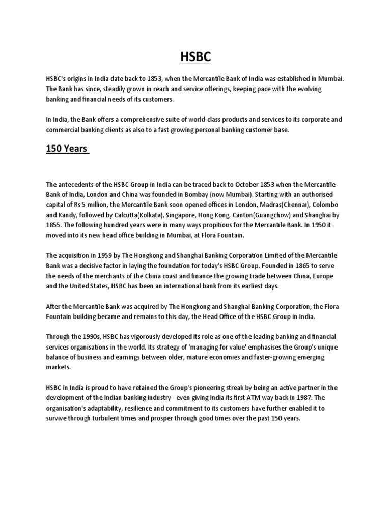 About HSBC | PDF | Economies | Banking