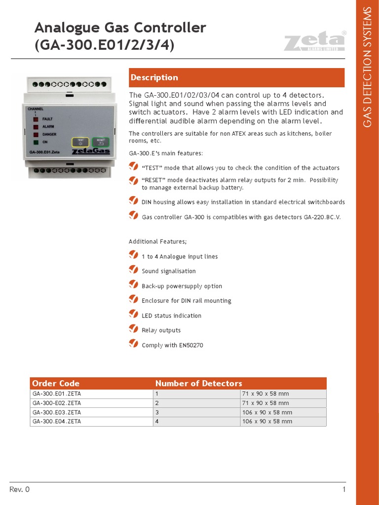 Analogue Gas Controller (GA-300.E01/2/3/4) : Description | PDF | Sensor ...