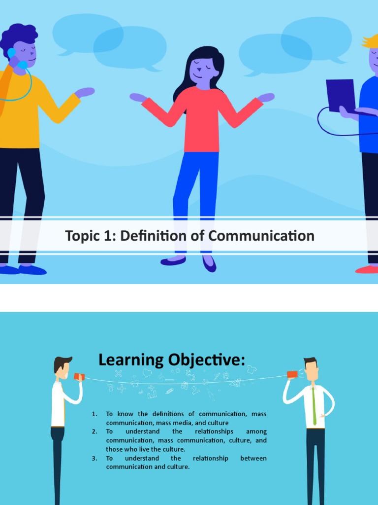 Topic 1 Definition of Communication | PDF | Mass Media | Communication