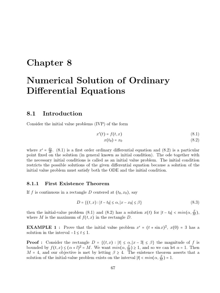 Numerical Solution of Ordinary Differential Equations: 8.1.1 First ...