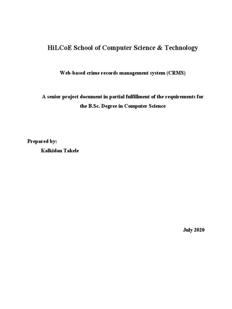 Hilcoe School of Computer Science & Technology: Web-Based Crime Records ...