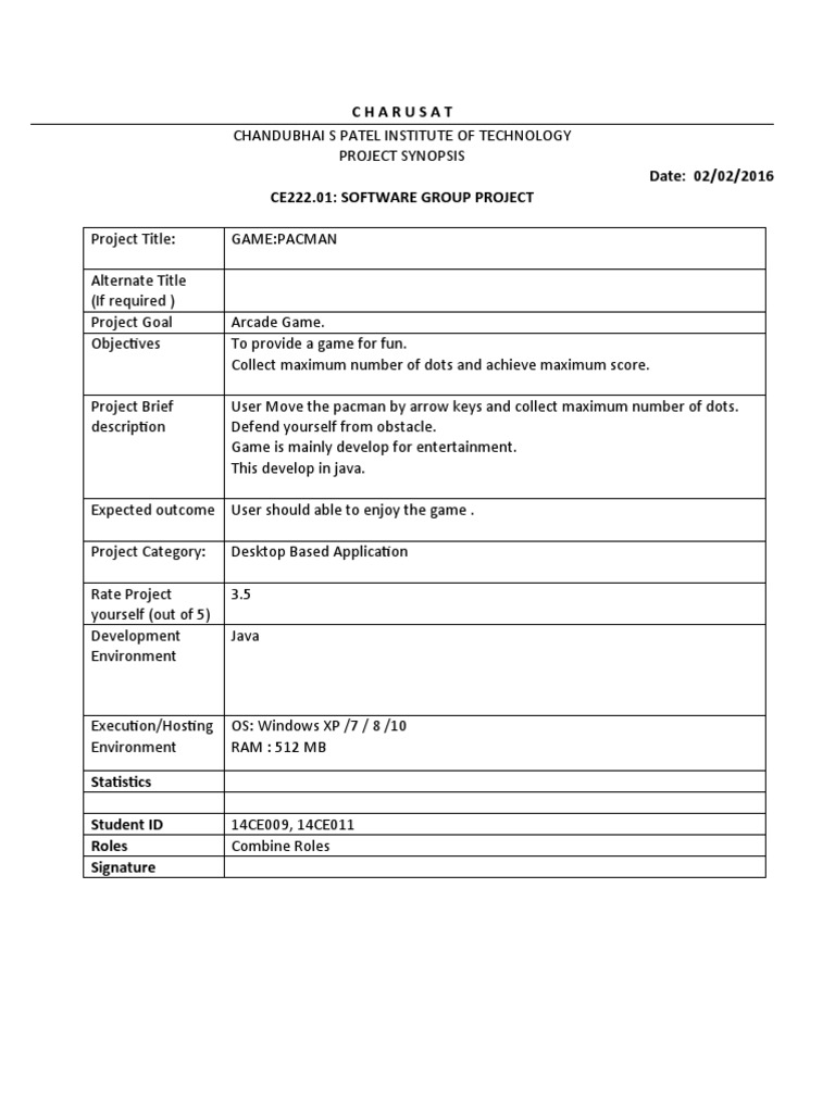 Project Synopsis | PDF