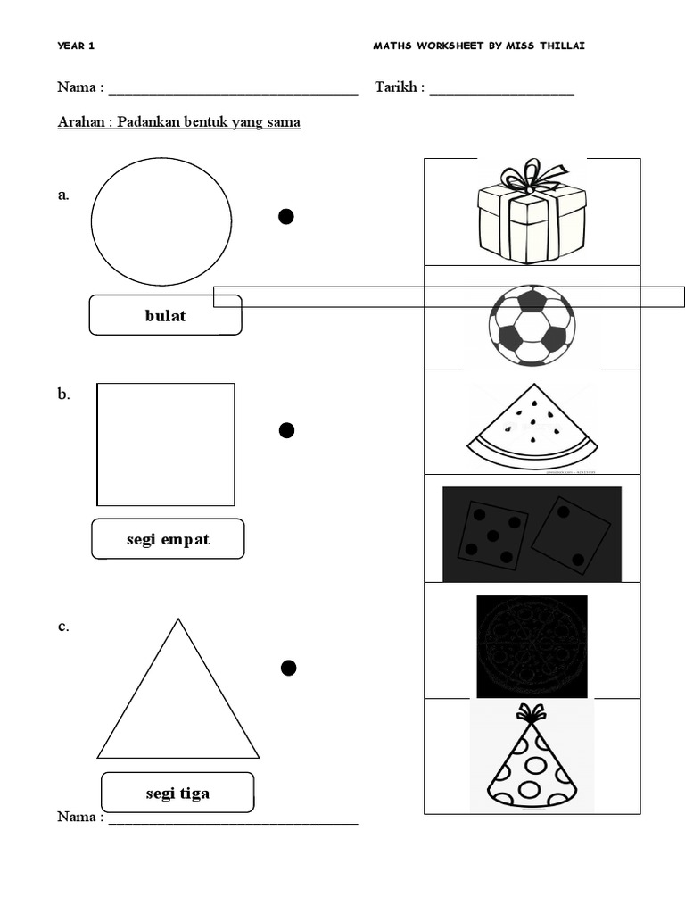 Maths Worksheet Tahun 1 | PDF