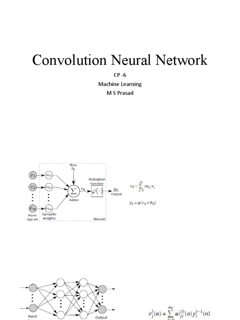 Convolution Neural Network: CP - 6 Machine Learning M S Prasad | PDF | Artificial Neural Network ...