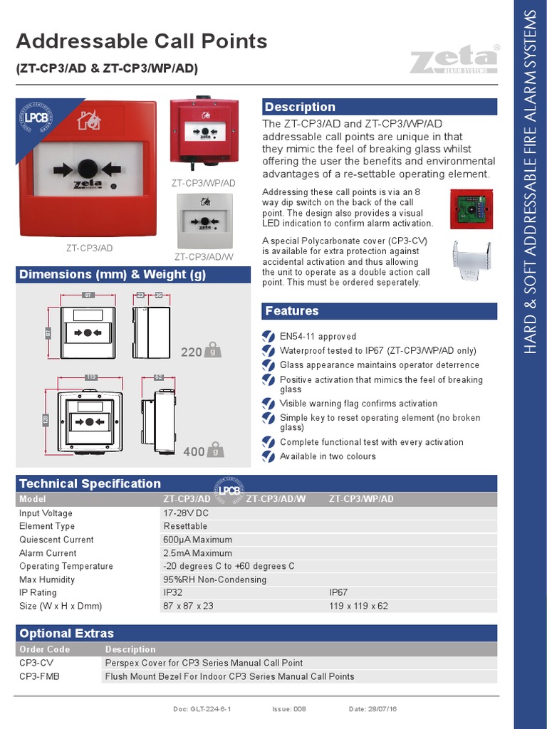 Zeta CP3 Addressable MCPs | PDF | Manufactured Goods | Equipment