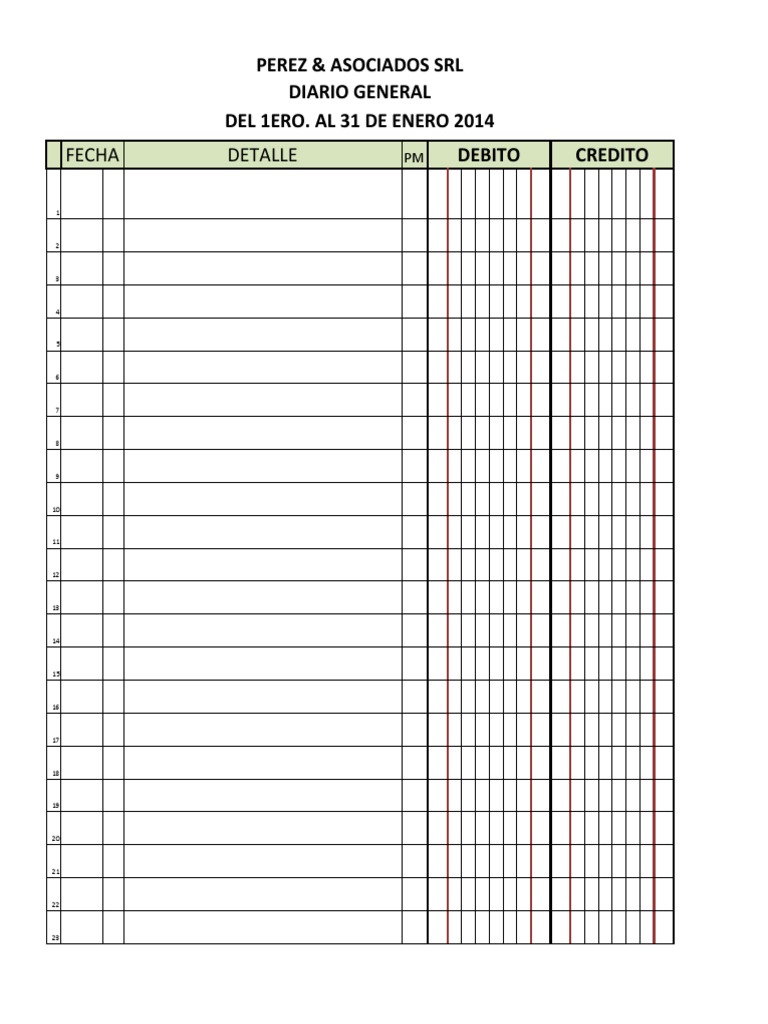 Plantilla De Diario De Contabilidad Como HACER Un LIBRO DIARIO En