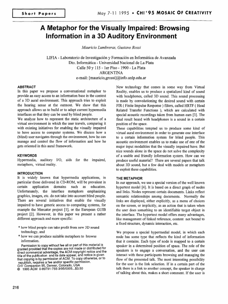 Mataphor For Visually Impaired | PDF | Icon (Computing) | Visual Impairment