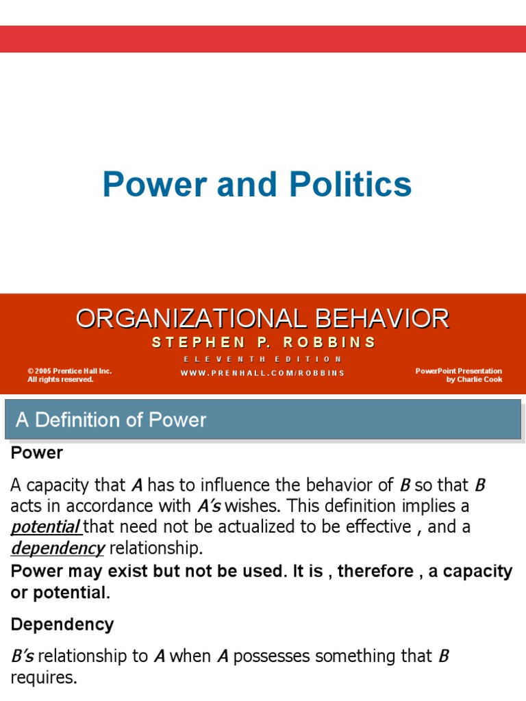 Power and Politics: Organizational Behavior | PDF | Power (Social And ...