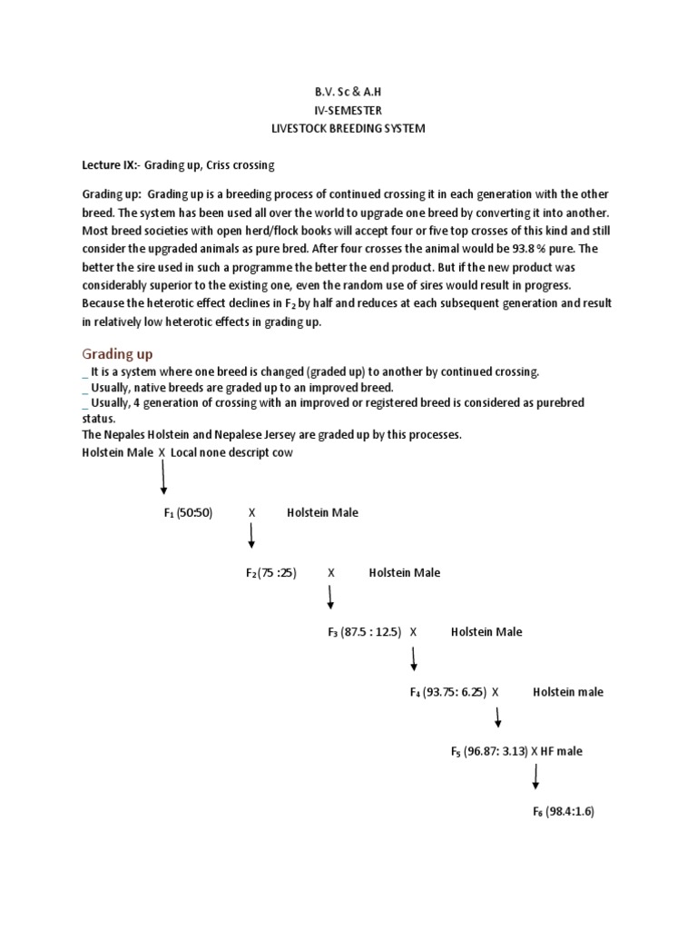 Lecture-IX - Grading Up, Criss Crossing | PDF | Animal Breeding ...