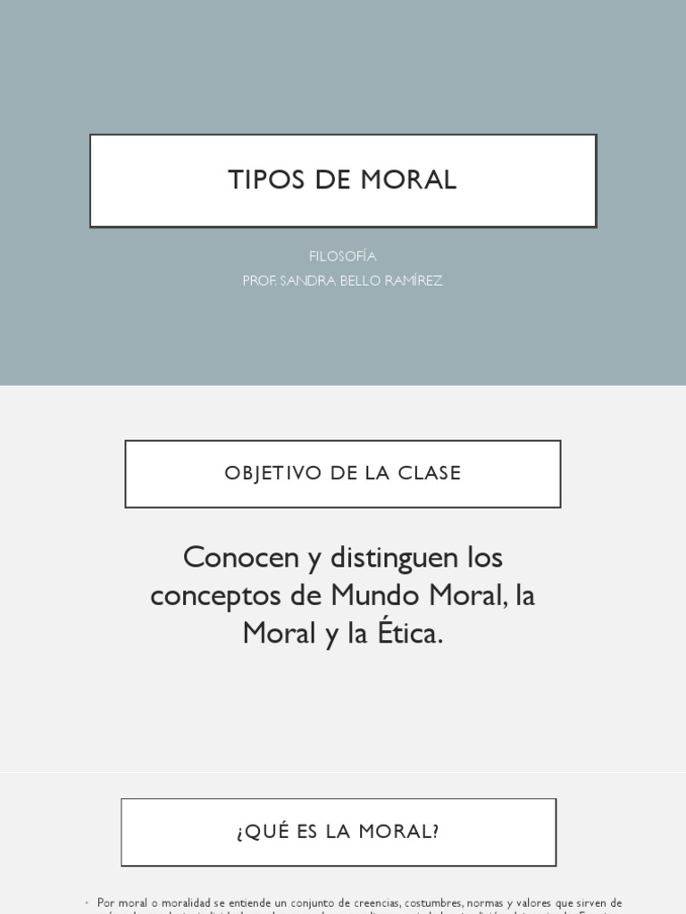 Tipos de Moral | PDF | Moralidad | Teorías filosóficas