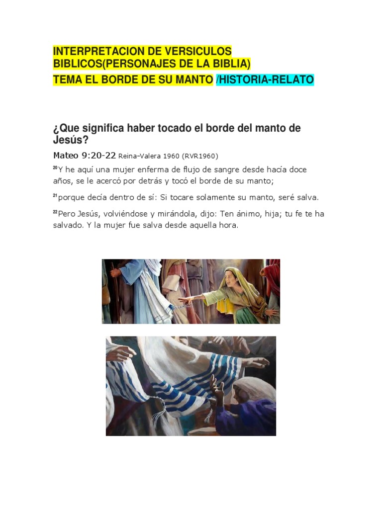 Religion El Borde de Su Manto PDF | PDF | Mesías | Jesús
