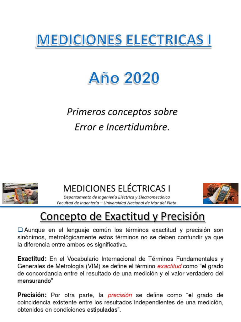 Me1 2020 Clase2 Instrumentos | PDF | Exactitud y precisión | Medición