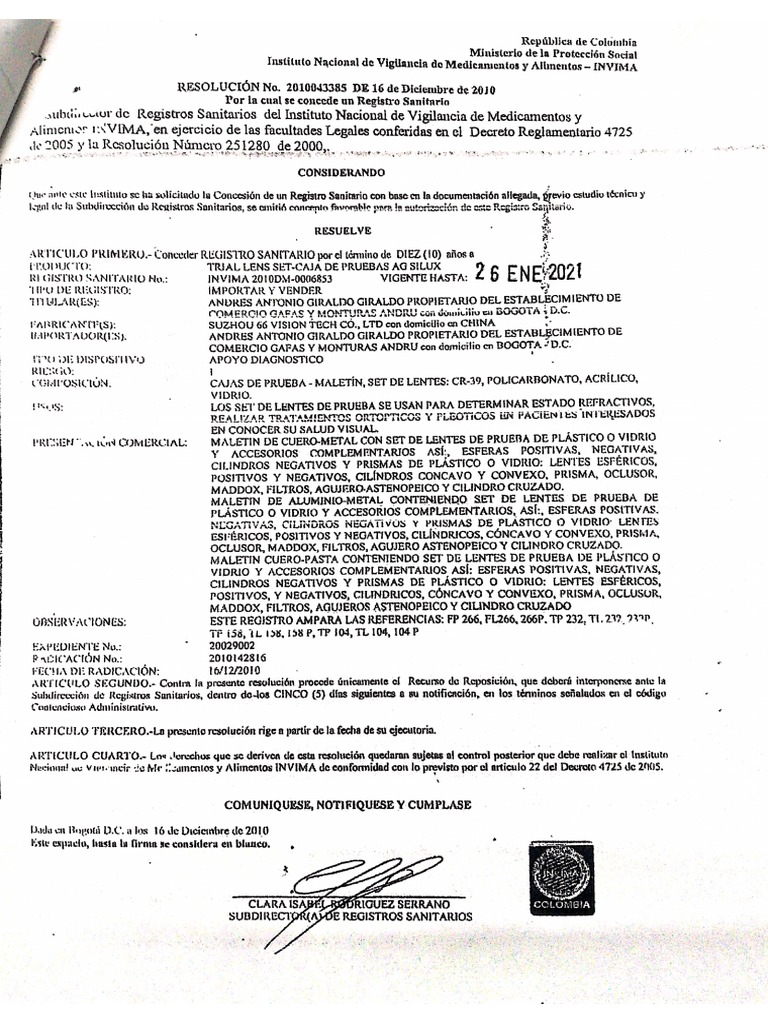 Invima - Caja de Pruebas Ag Silux | PDF