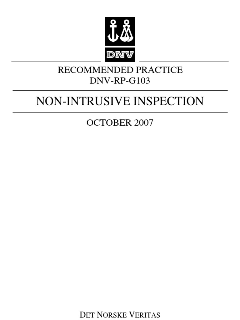 NON-INTRUSIVE INSPECTION DNV Rp-G103 | PDF | Business | Computers
