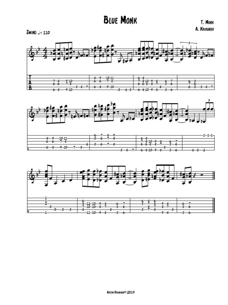 Blue Monk Chord Melody PDF | PDF