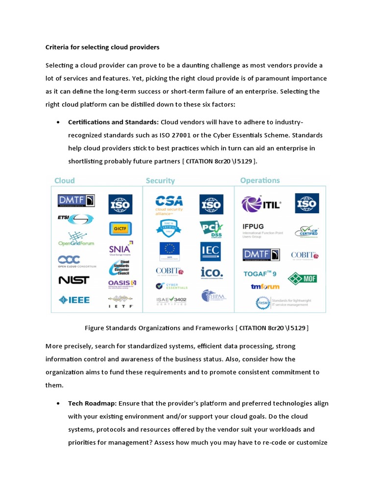 Cloud Provider Selection Criteria | PDF | Cloud Computing | Partnership