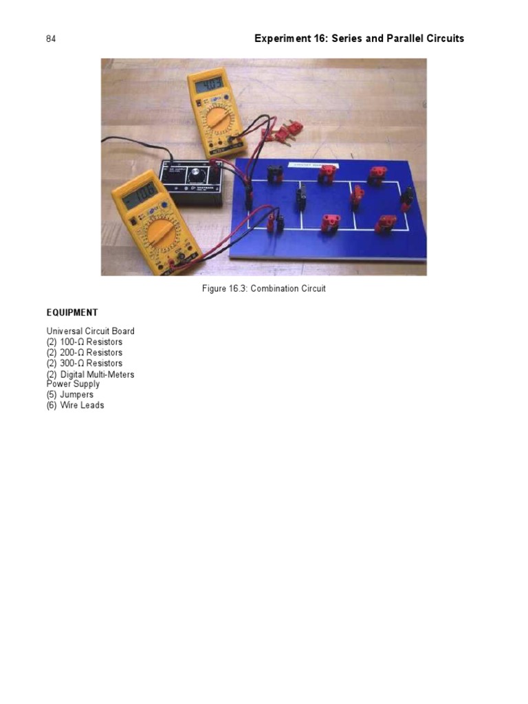 Experiment 16: Series and Parallel Circuits: Equipment | PDF | Series ...
