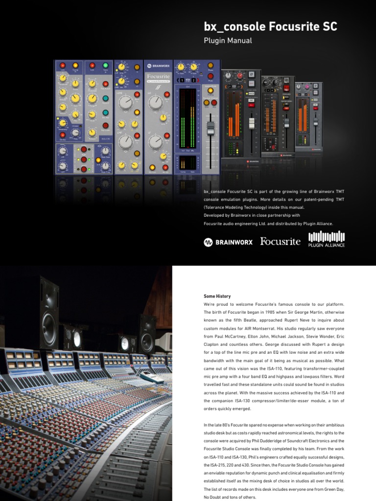 BX Console Focusrite SC Manual PDF | PDF | Equalization (Audio) | Sound Technology