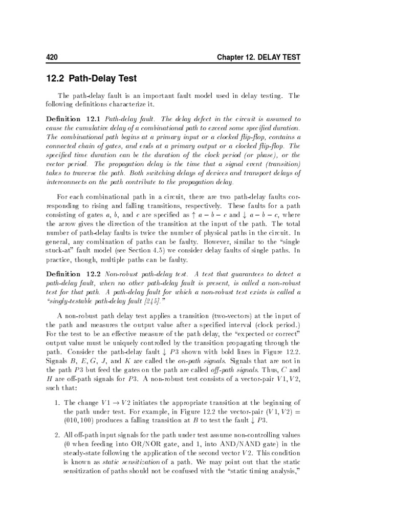 Path Delay Fault Model | Download Free PDF | Electricity | Computer Engineering