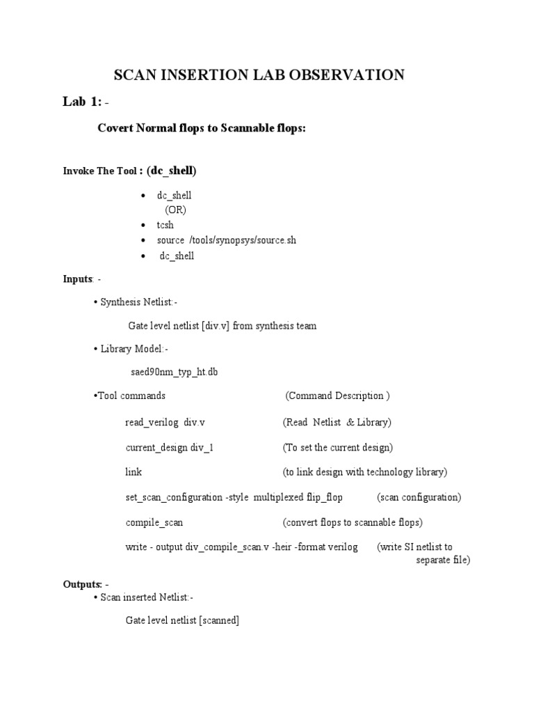 Scan Insertion Lab Observation: - Covert Normal Flops To Scannable ...