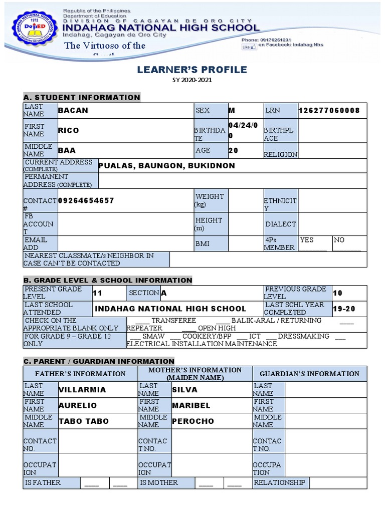 The Virtuoso of The South: Learner'S Profile | PDF | Mobile Phones ...