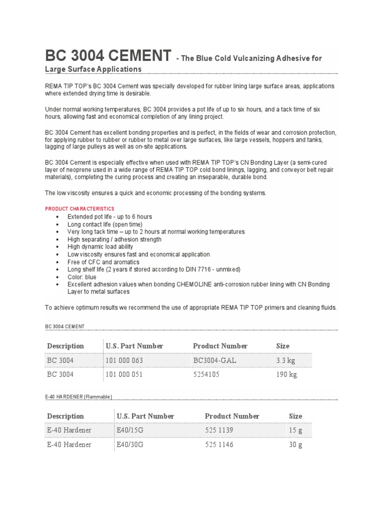 BC 3004 Cement | PDF