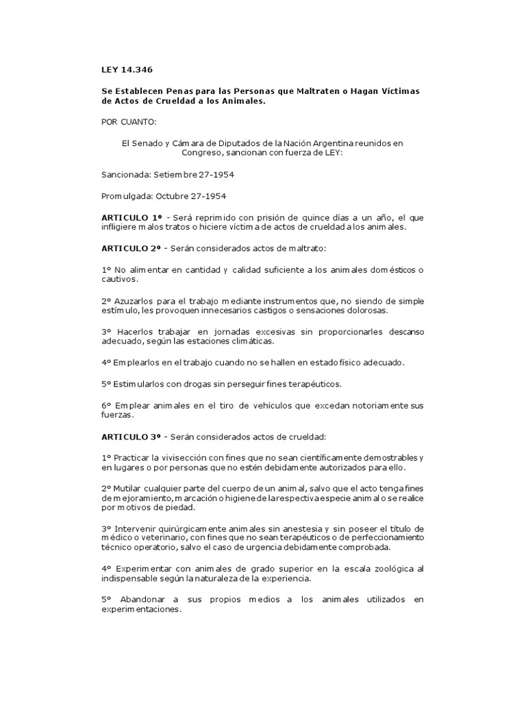 Ley 14346 PDF | PDF | Gobierno | Violencia