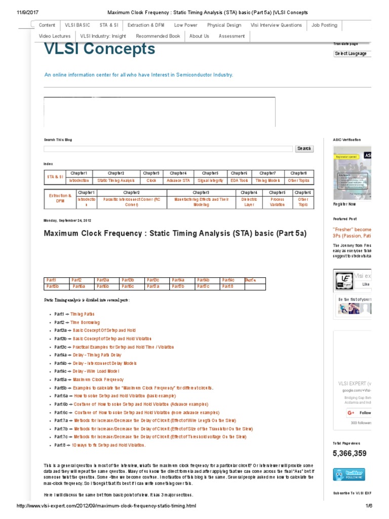 Maximum Clock Frequency - Static Timing Analysis (STA) Basic (Part 5a ...