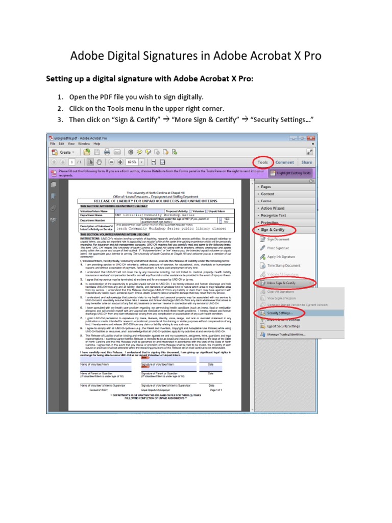 Set Up Digital Signatures in Acrobat X | PDF | Public Key Certificate ...