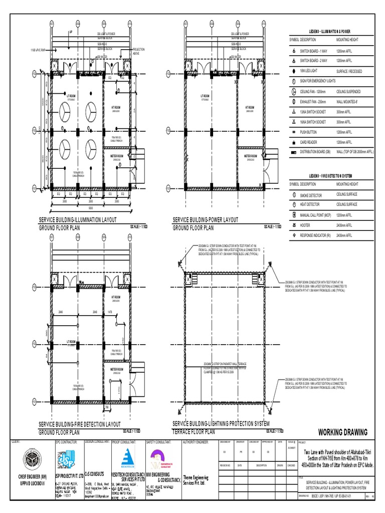 E-SB-01-01-R0 Service Building - Illumination, Power Layout, Fire ...