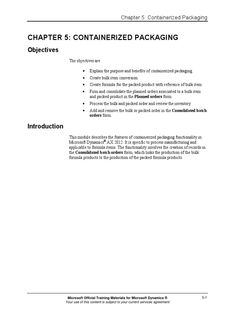 Chapter 5: Containerized Packaging: Objectives | PDF | Packaging And ...