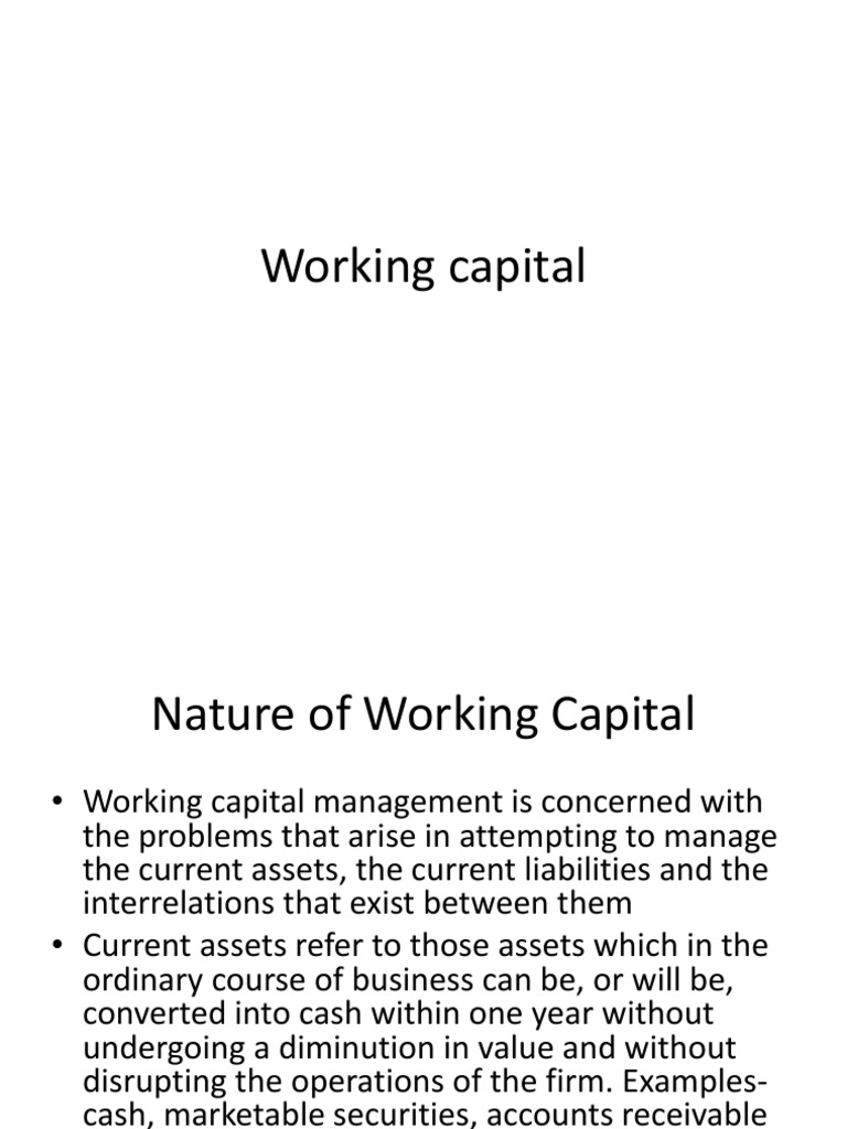 Working Capital PDF | PDF | Working Capital | Current Liability