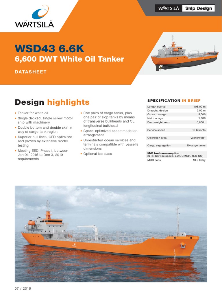 wsd43 6 6k White Oil Tanker Ship Design o Datasheet | PDF | Oil Tanker ...