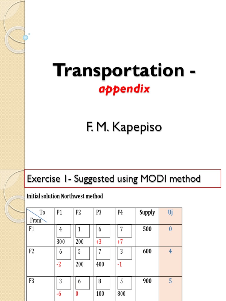 Transportation method-APPENDIX | PDF | Business