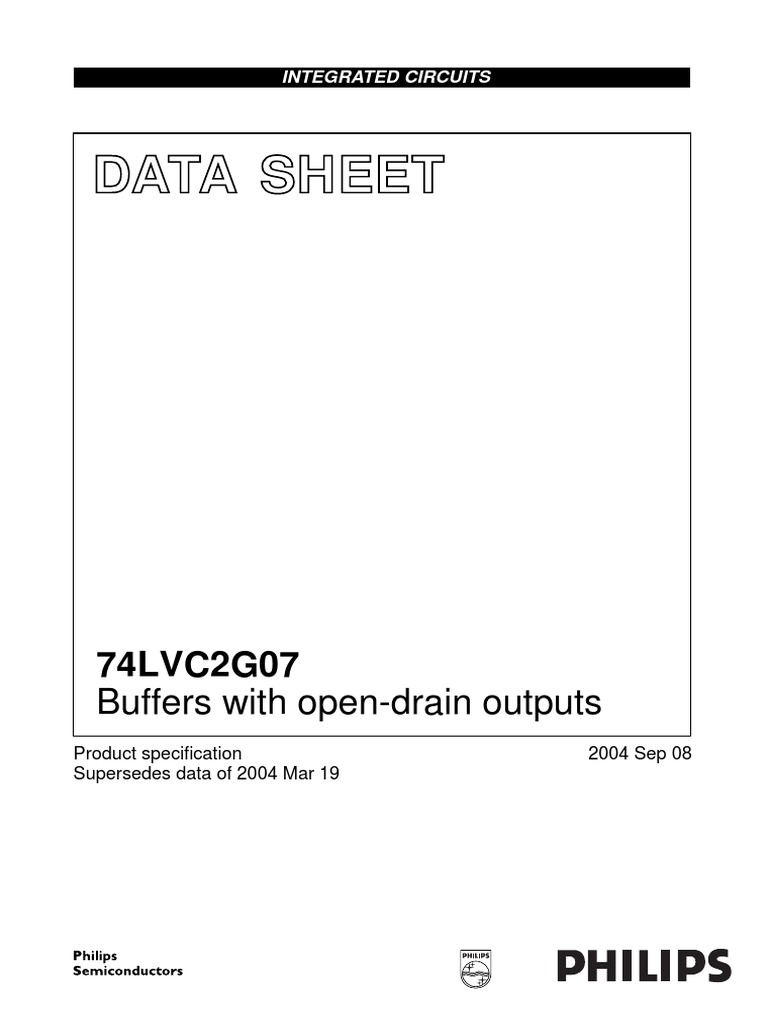 Data Sheet: 74LVC2G07 | PDF | Cmos | Computer Engineering