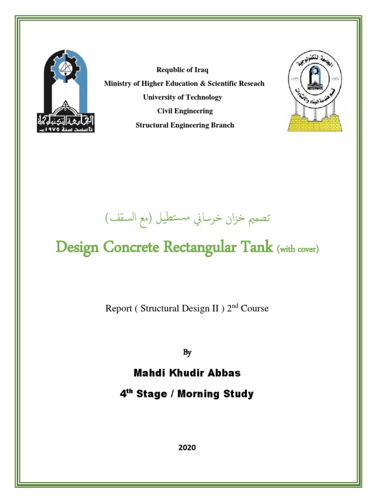 Design Concrete Rectangular Tank: (With Cover) | Download Free PDF ...