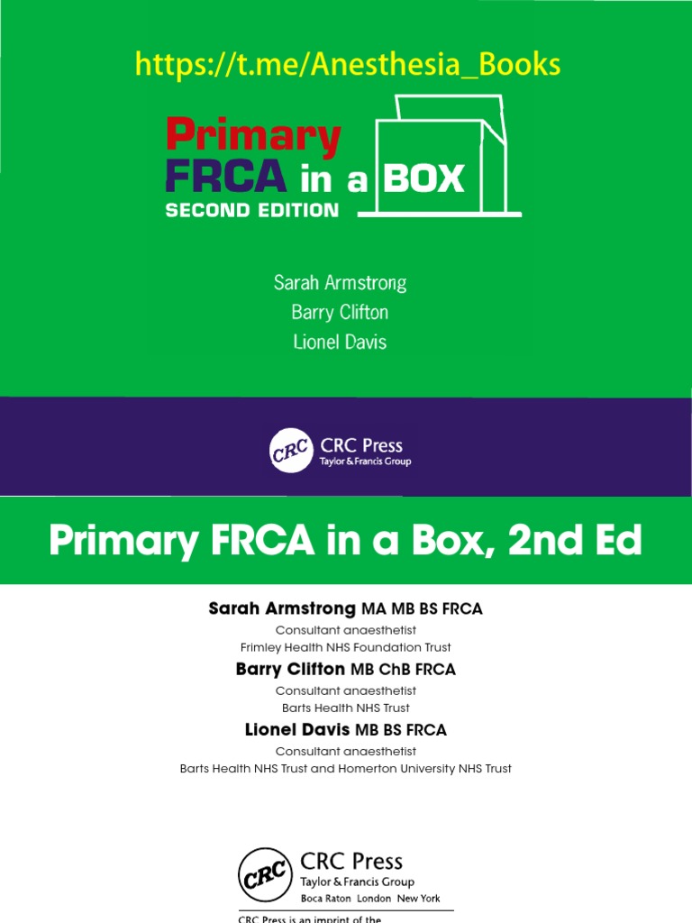 Anesthesia - Books 2019 Primary FRCA in A Box 2nd Edition | PDF ...
