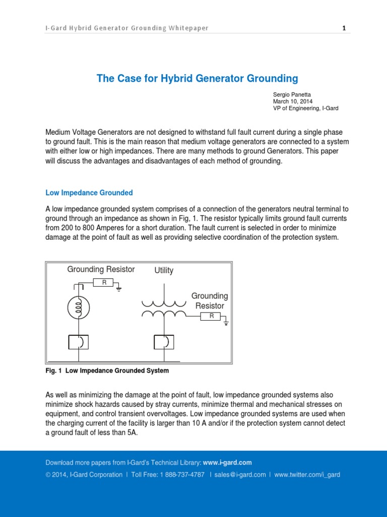 The Case for Hybrid Generator Grounding | PDF | Resistor | Electric ...