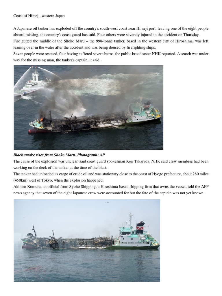 Huge Explosion On Japanese Oil Tanker | PDF