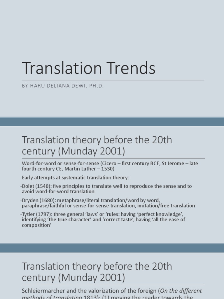 Evolution of Translation Theory | PDF | Deconstruction | Translations