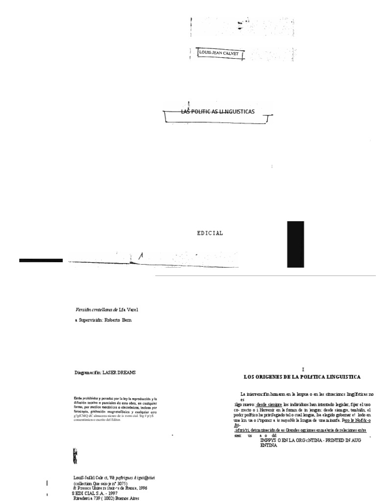 Calvet, Jean Louis (1997) - Las Políticas Lingüísticas (Caps. 1 A 3 ...