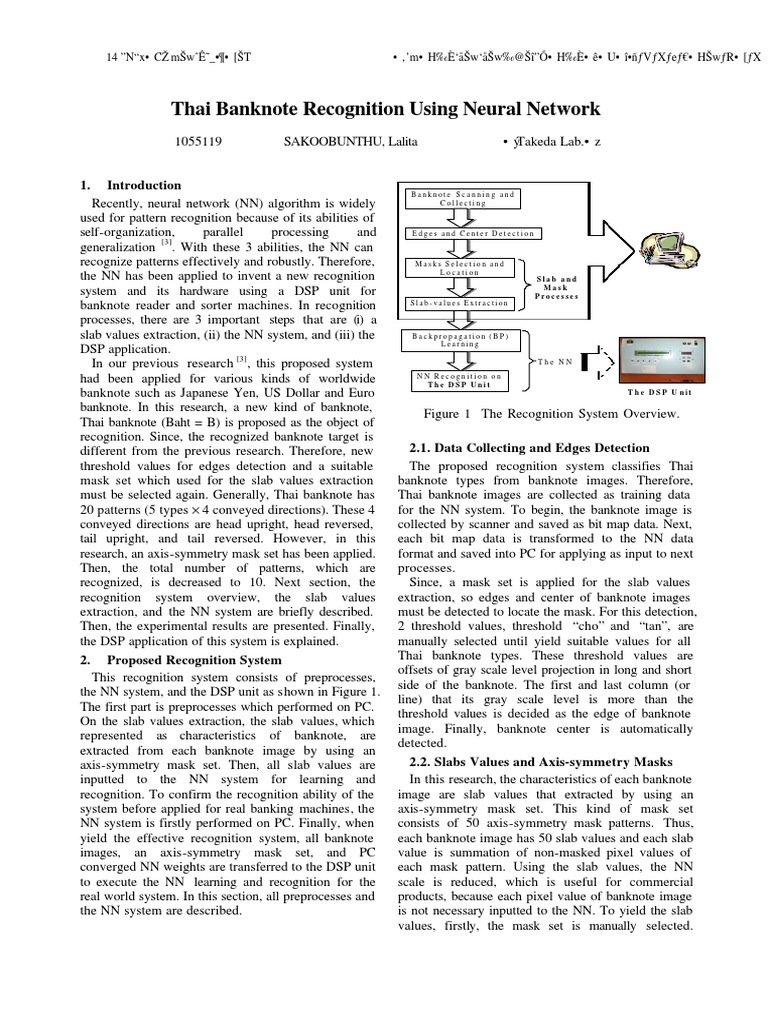 Thai Banknote Recognition Using Neural Network: Banknote Scanning and Collecting | PDF ...